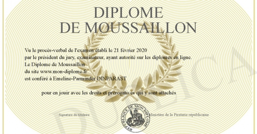 Diplome de Moussaillon