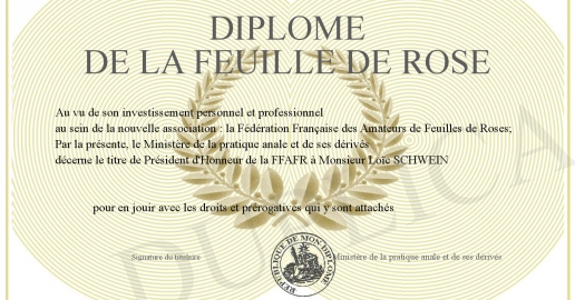 Diplome de la feuille de rose