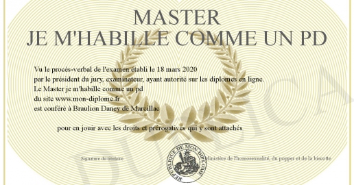Master je m habille comme un pd