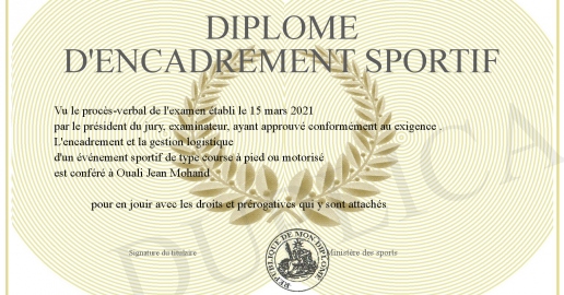 Diplome d encadrement sportif