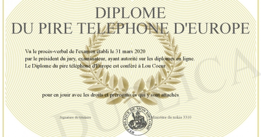 Diplome du pire telephone d Europe