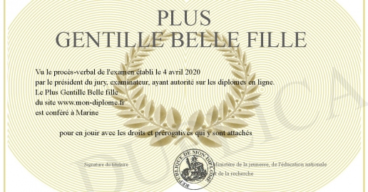 Plus Gentille Belle fille