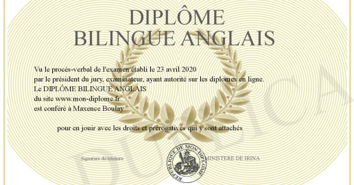 DIPLÔME BILINGUE ANGLAIS