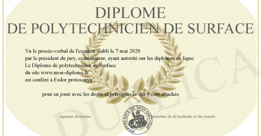 Diplome de polytechnicien de Surface