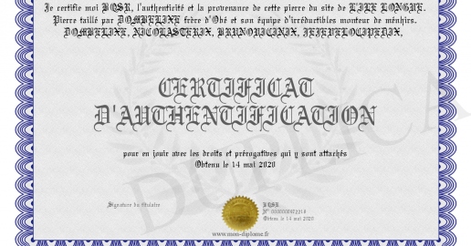CERTIFICAT D AUTHENTIFICATION