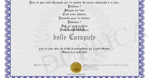 la plus belle Carapute