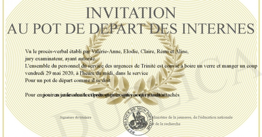 invitation au pot de depart des internes