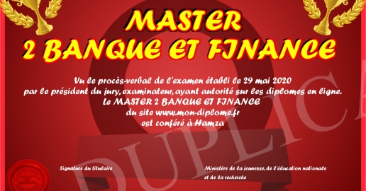 MASTER 2 BANQUE ET FINANCE