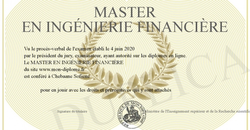 MASTER EN INGÉNIERIE FINANCIÈRE