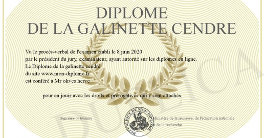 Diplome de la galinette cendre