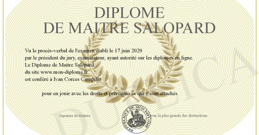 Diplome de Maitre Salopard