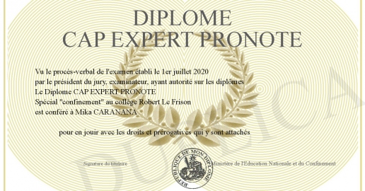 Diplome CAP EXPERT PRONOTE
