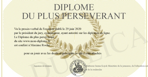 Diplome du plus perseverant