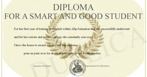 Diploma for a smart and good student