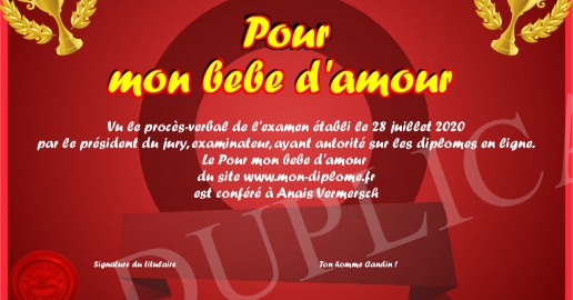 Pour mon bebe d amour